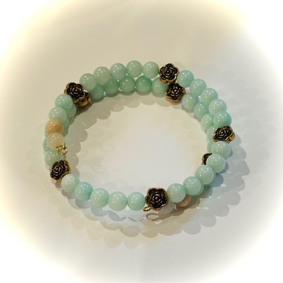 Handmade | Jewelry | Cottagecore Pretty Gemstone Wire Wrap Bracelet ...